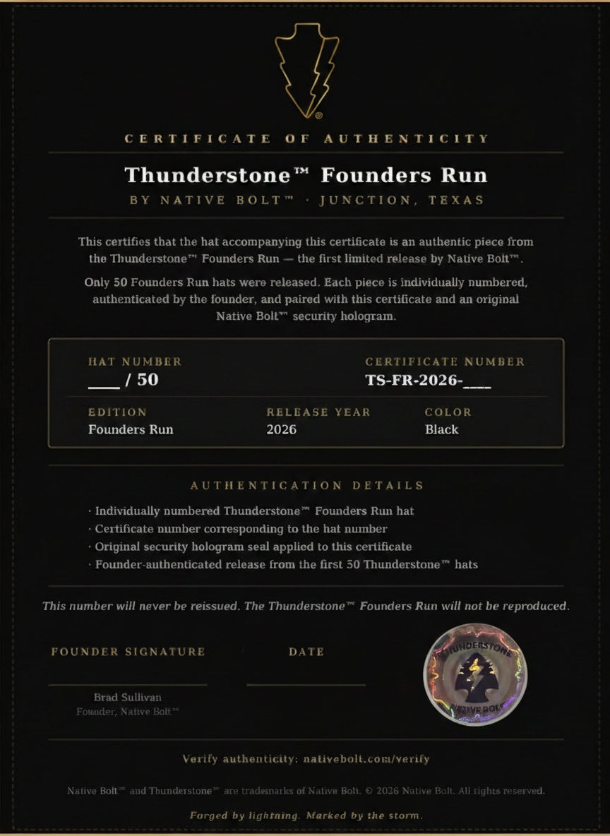 Thunderstone Founders Run Limited Edition Snapback Hat | Native Bolt